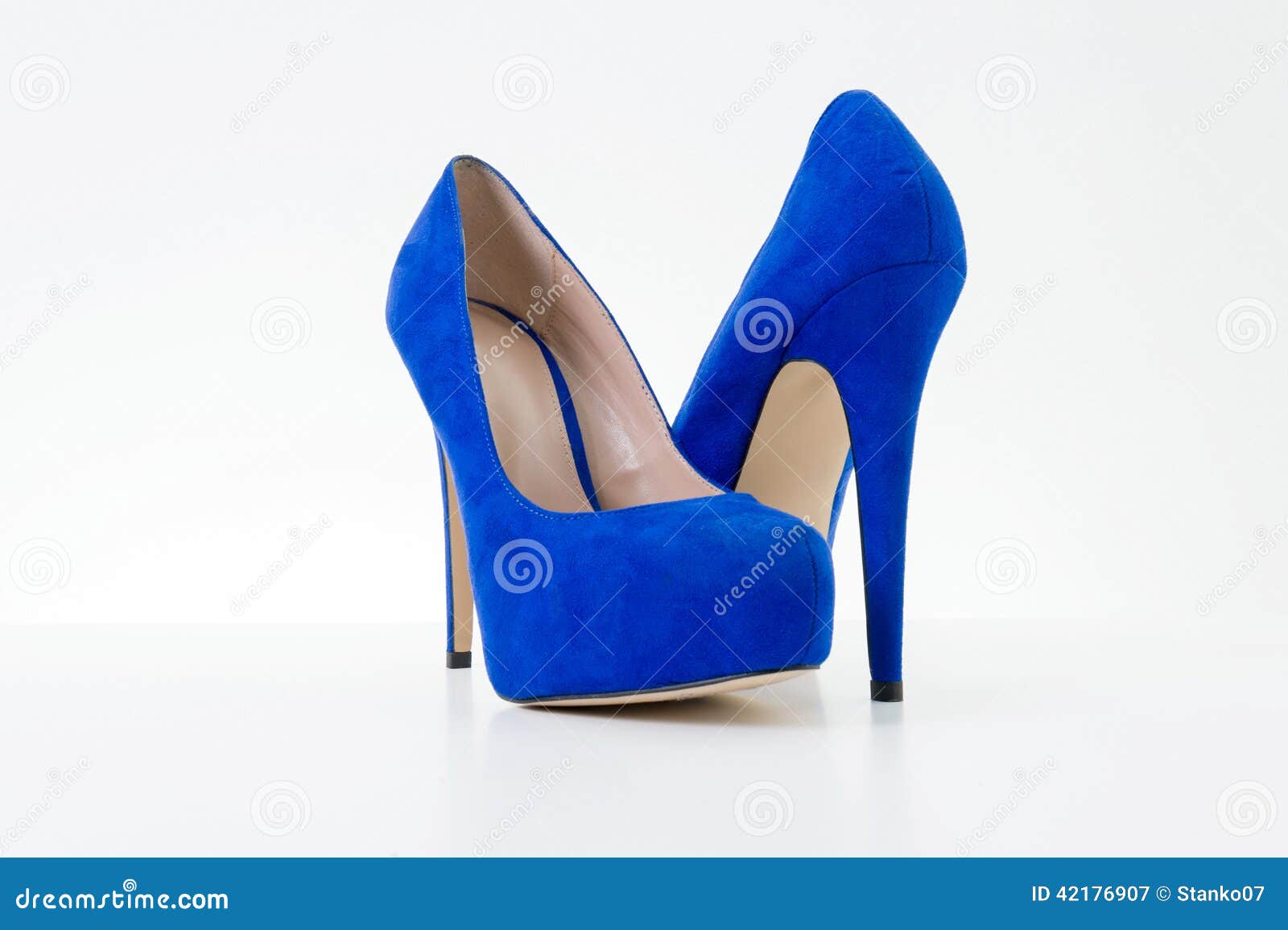 Blue high heel shoes stock image. Image of elegant, fashionable - 42176907