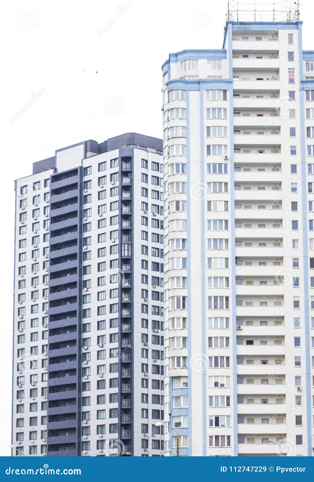 Blue high-rise building. stock image. Image of architecture - 112747229