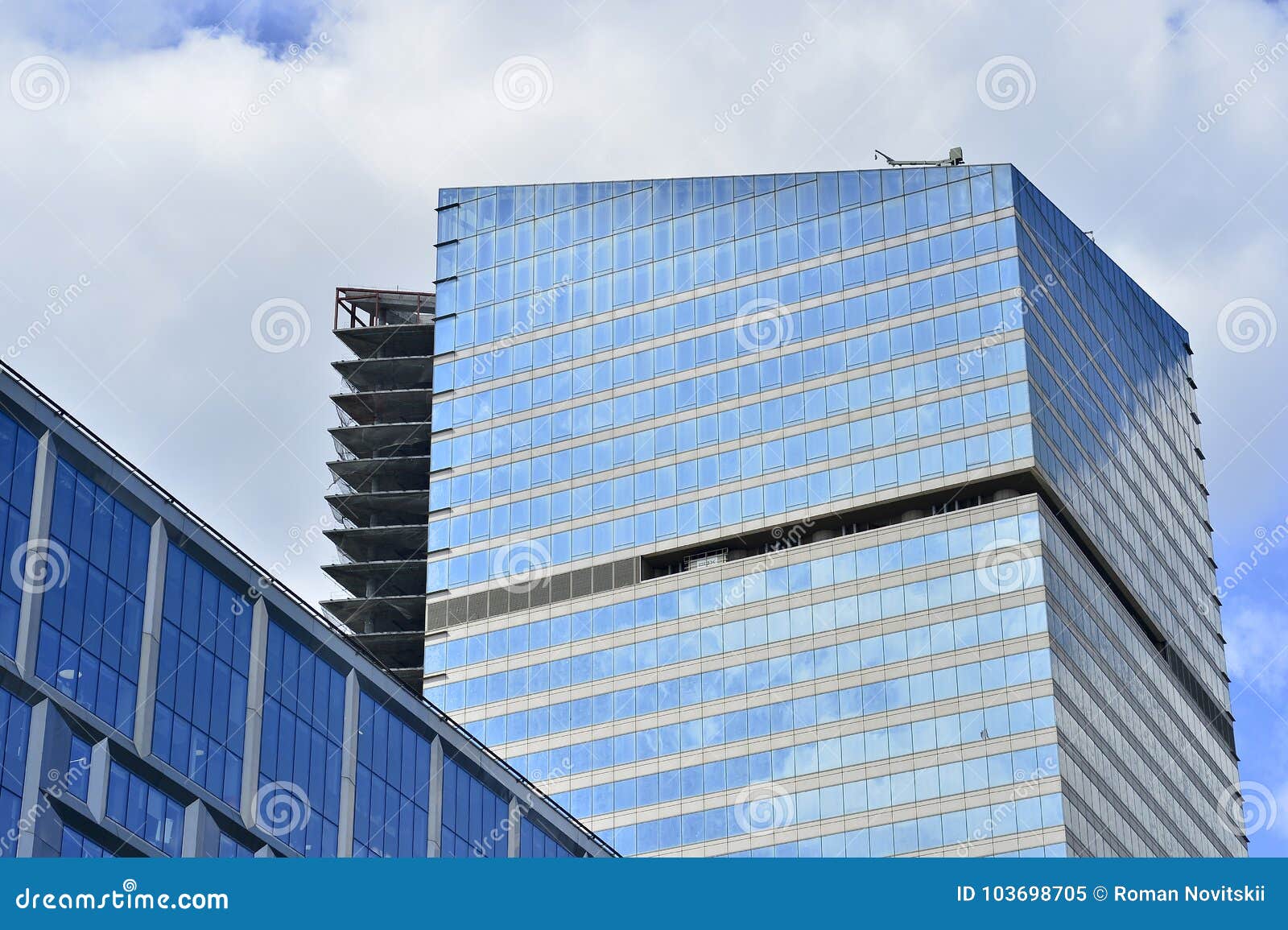 Blue High-rise Office Building in Downtown Moscow. the High-rise ...