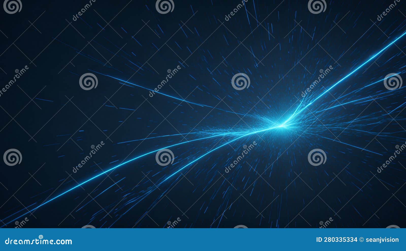 Blue High-speed Data Beam in a Dark Background Generative AI Stock ...