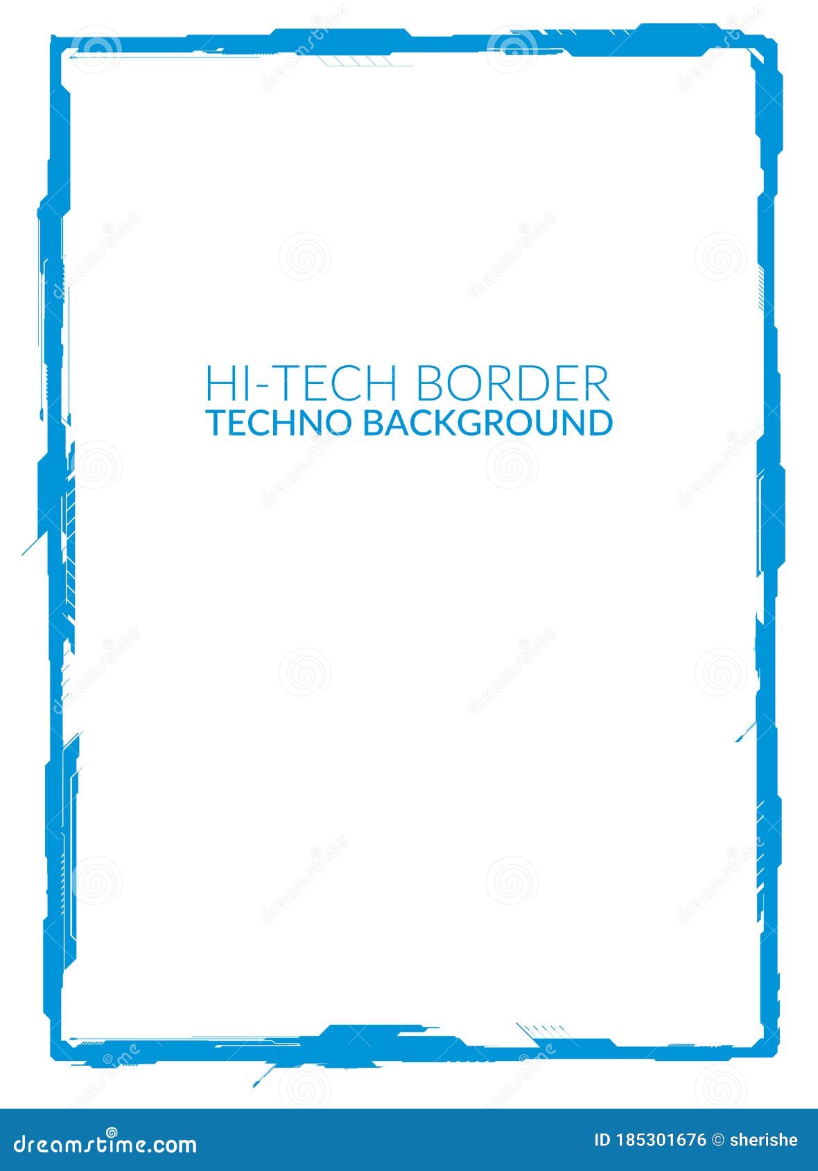 Blue High-tech Border Element for A4 Formats Stock Vector ...