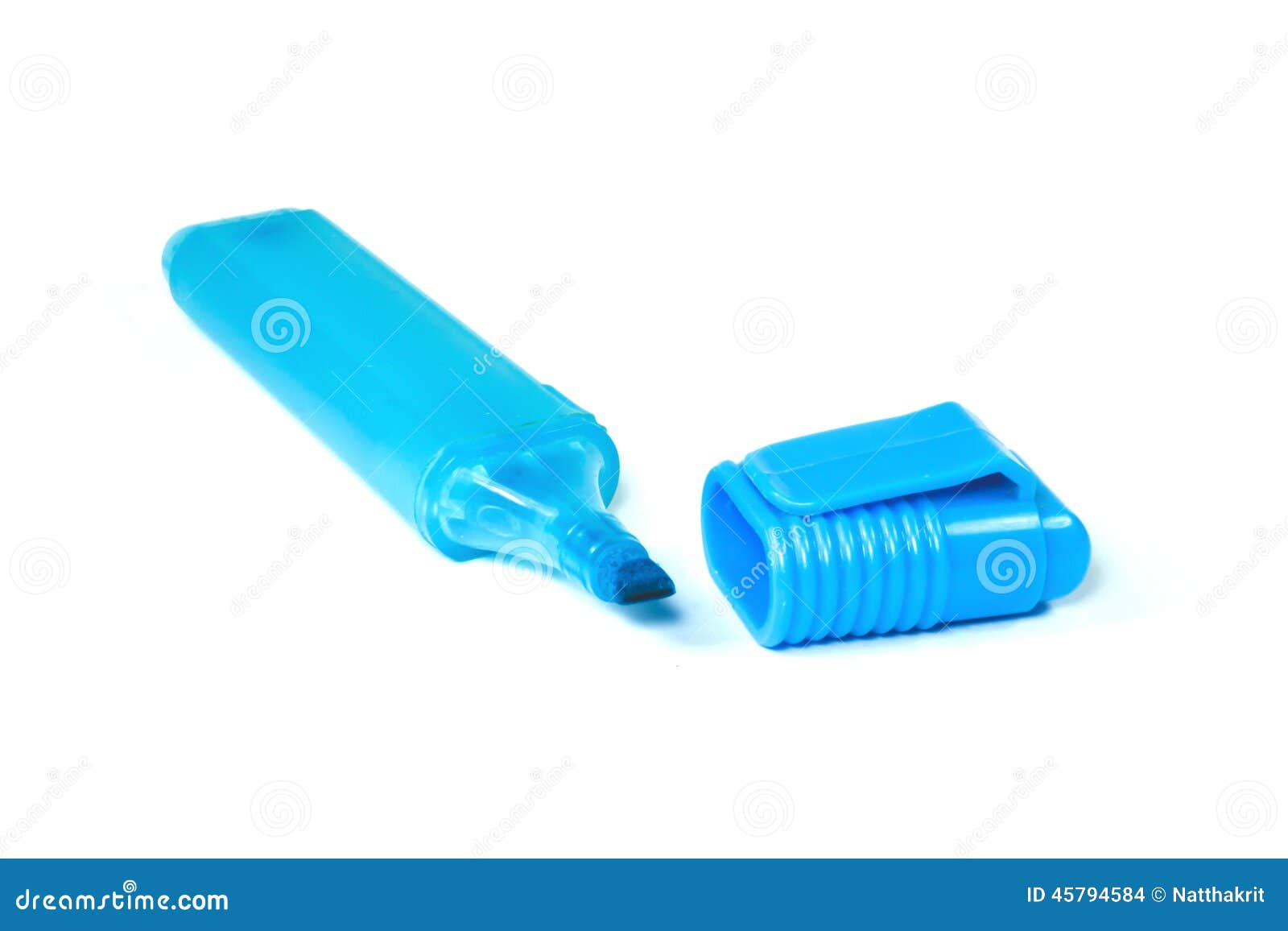 Blue highlight pen stock photo. Image of paint, blue - 45794584