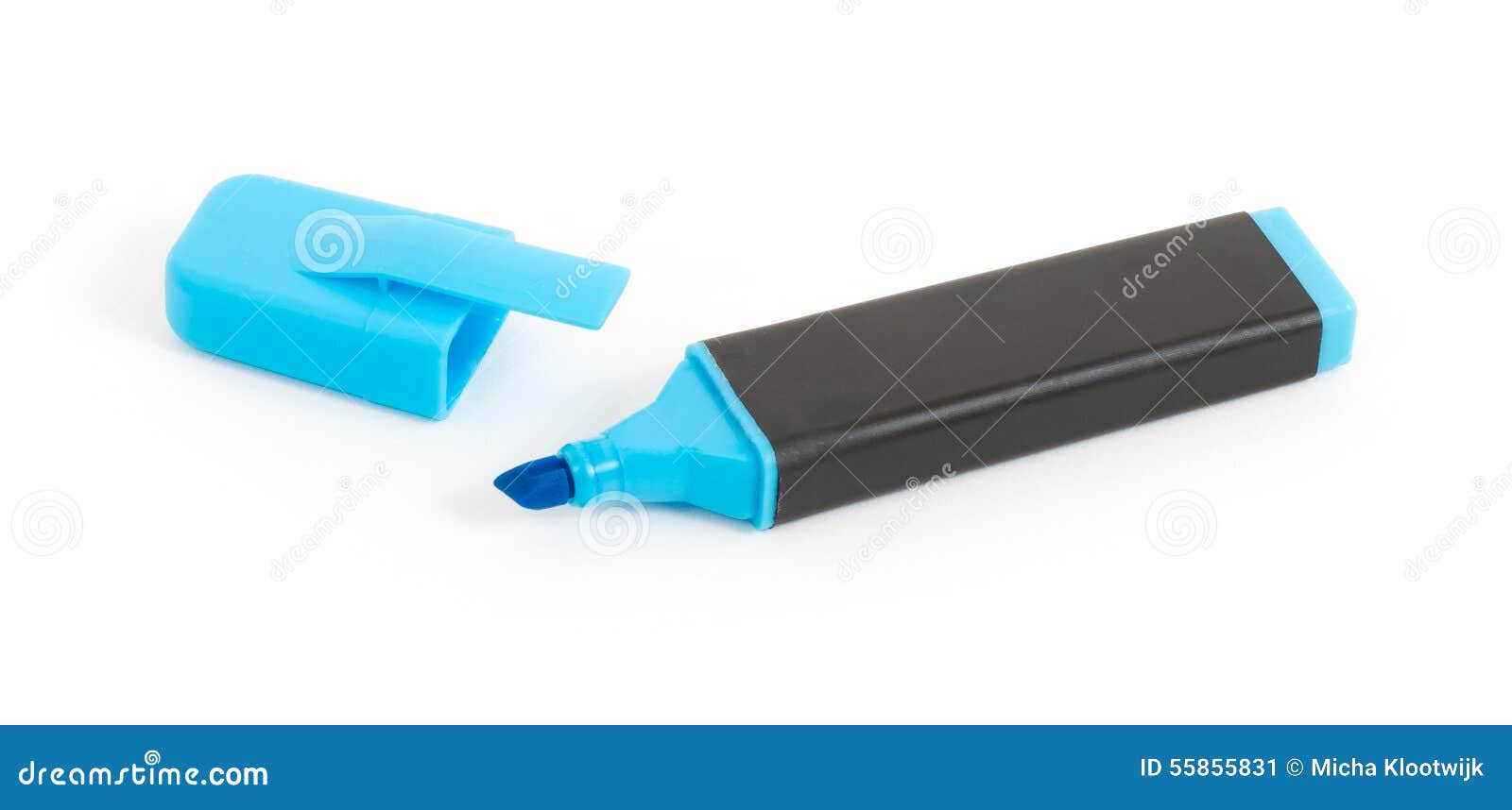 Blue highlighter isolated stock image. Image of paper - 55855831