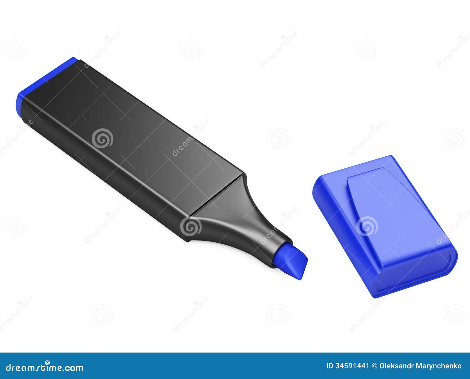 Blue Highlighter Arrow Isolated On Transparent Background. Marker Pen ...