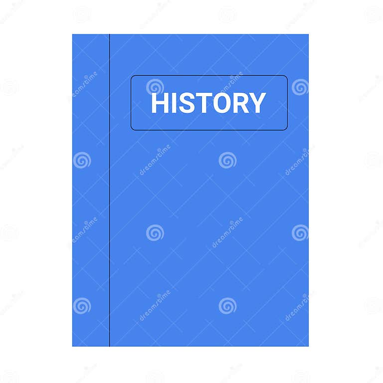 Blue History Book in Flat Vector Illustration Symbolizing Academic ...