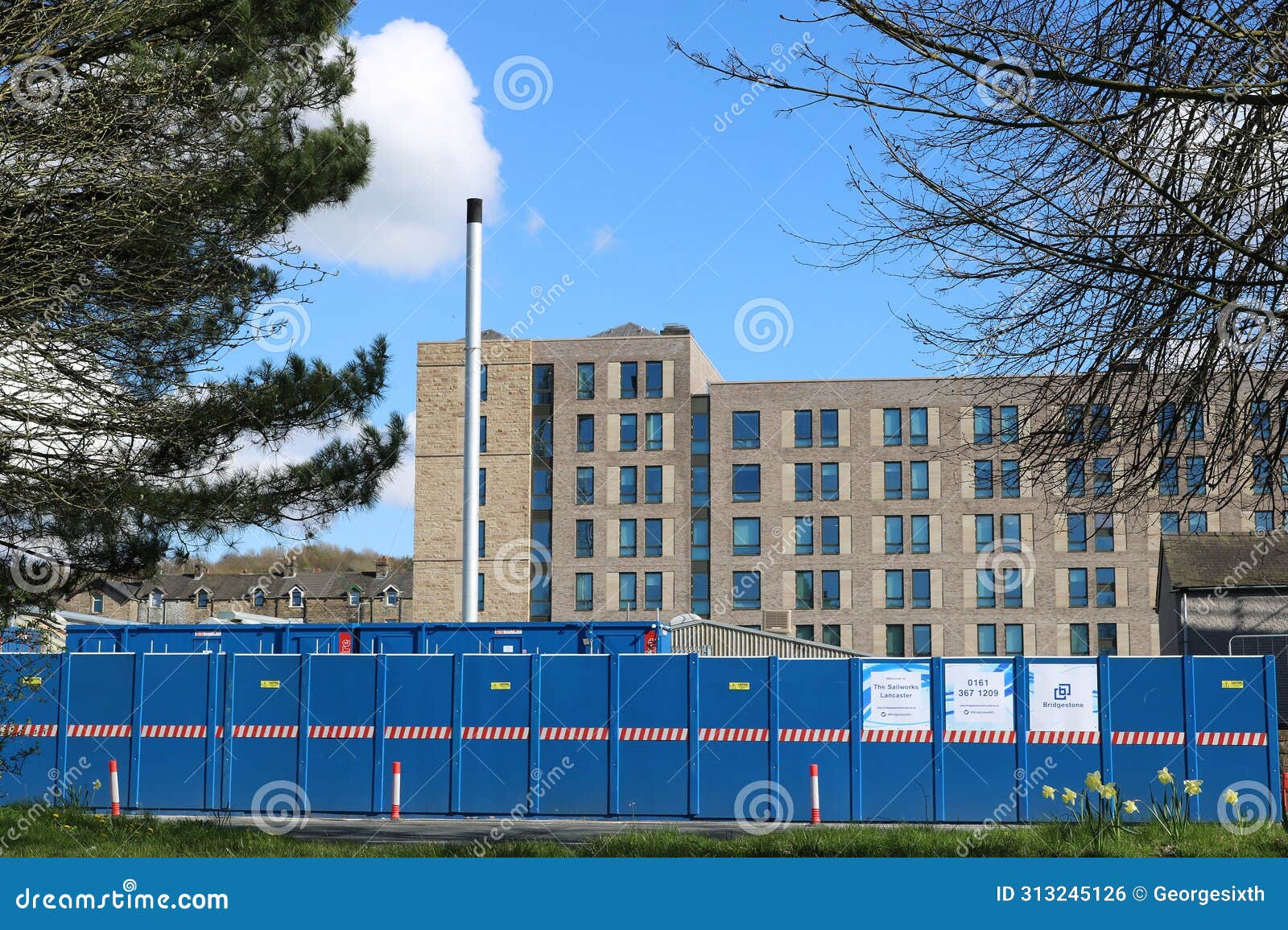 Blue Hoarding Around Building Site, Lancaster Editorial Photo - Image ...