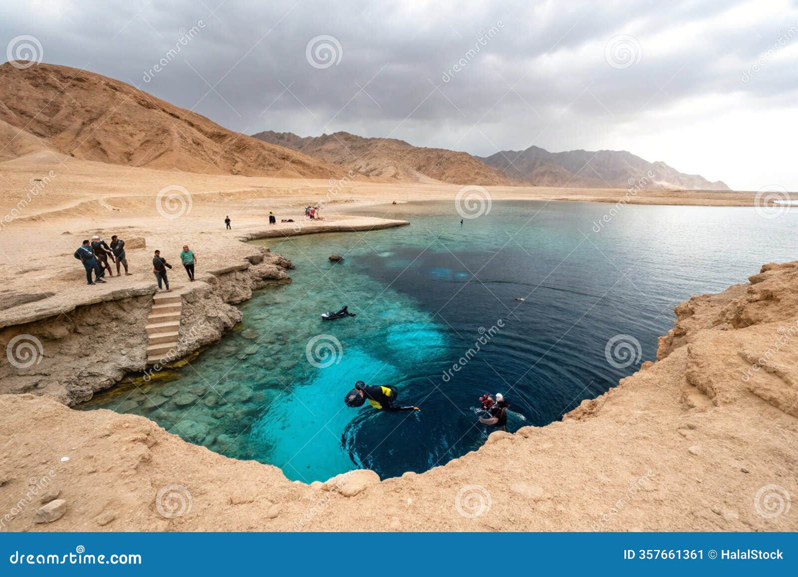 Blue Hole Dive Spot in Dahab, Egypt Stock Illustration - Illustration ...
