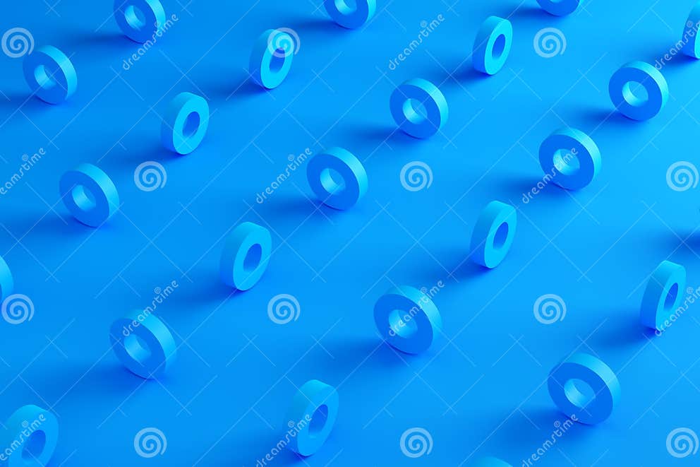 Blue Hollow Cylinders on Blue Background Stock Illustration ...