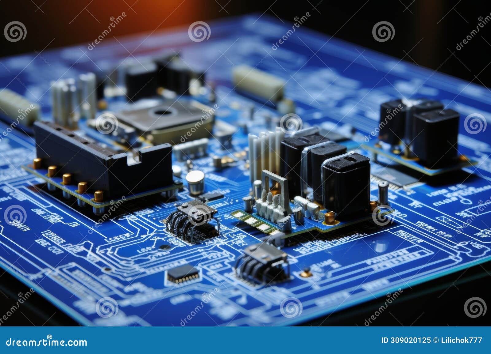 Blue Holographic Schematic Background Design with Futuristic Elements ...