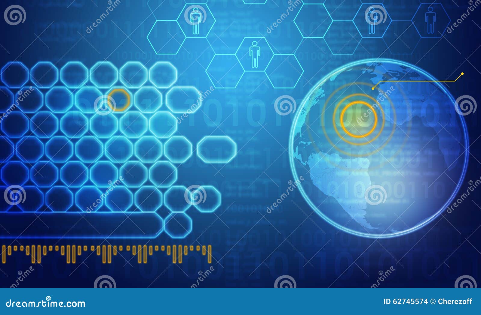 Blue Holographic Screen with Map Stock Photo - Image of blue, screen ...