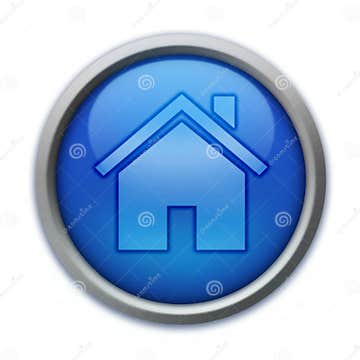 Blue Home Button stock illustration. Illustration of house - 349339