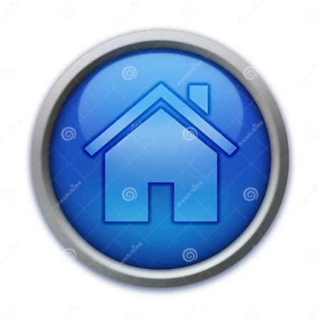 Blue Home Button stock illustration. Illustration of house - 349339