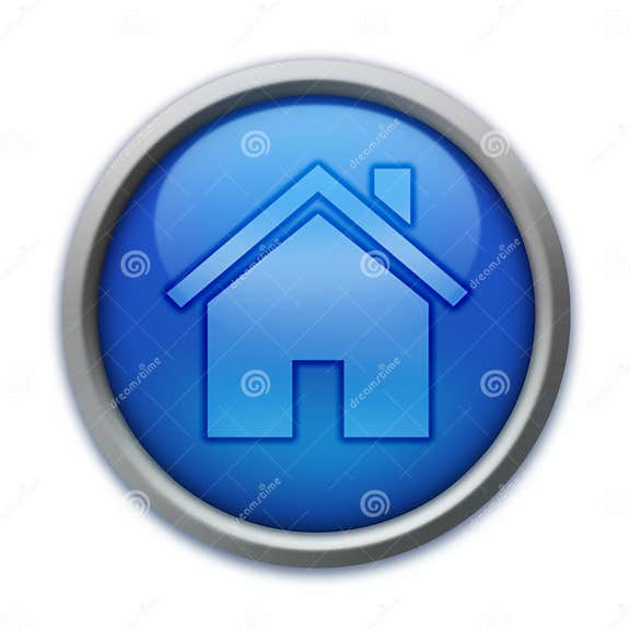 Blue Home Button stock illustration. Illustration of house - 349339