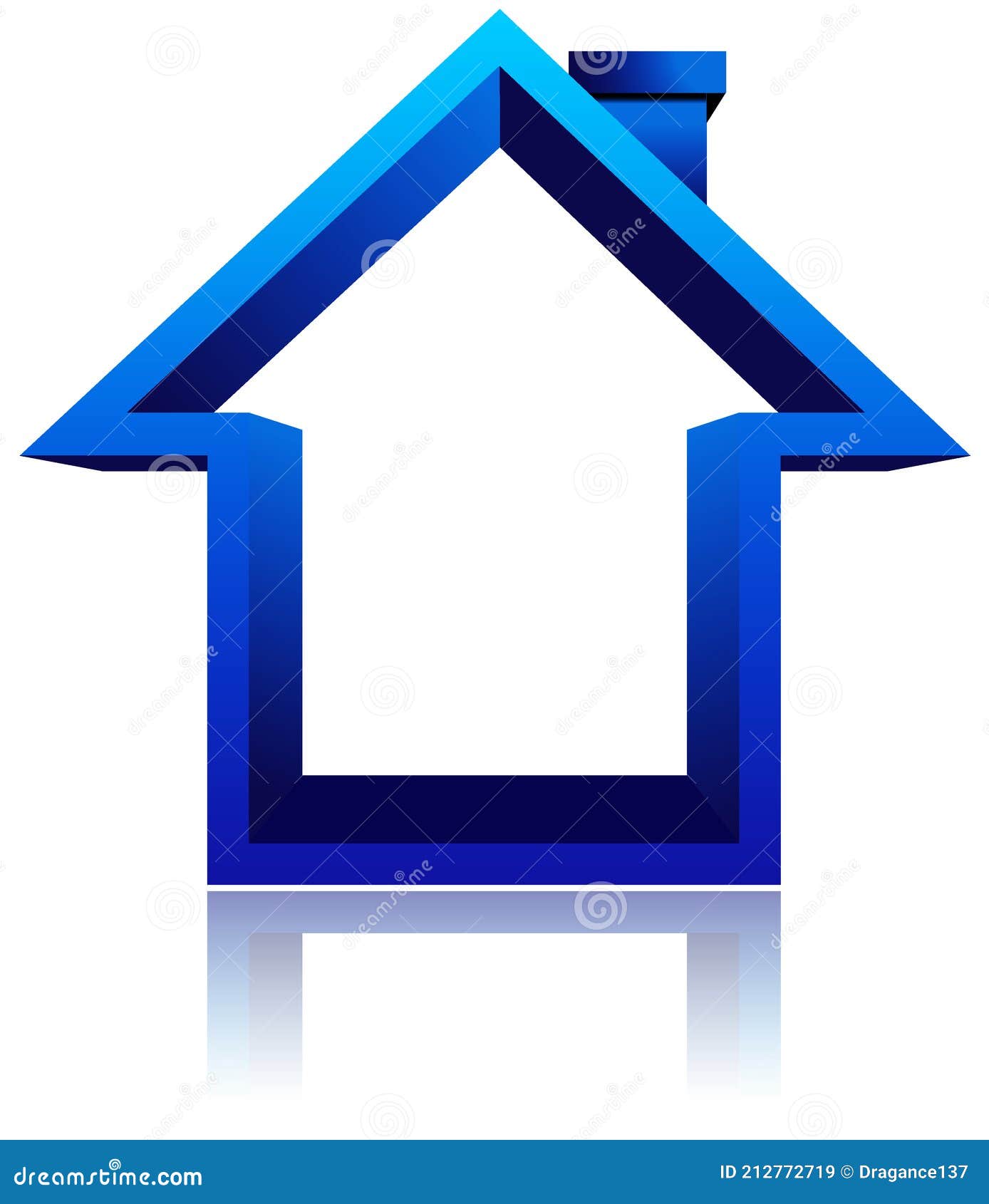 Blue Home Button Icon on a White Background Stock Illustration ...