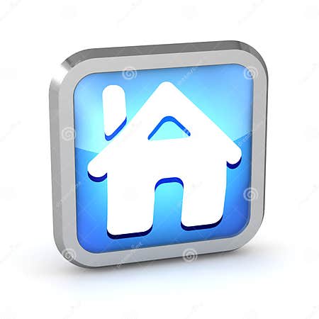 Blue home button icon stock illustration. Illustration of metal - 31889709