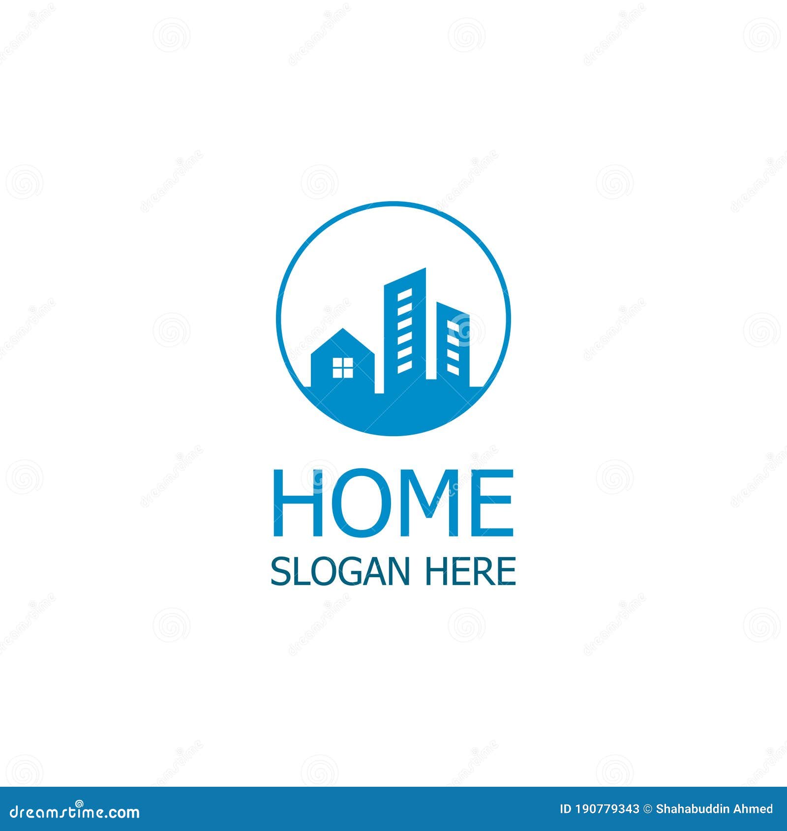 Blue Home Logo. House Icon, Real Estate Logo. Stock Illustration Stock ...