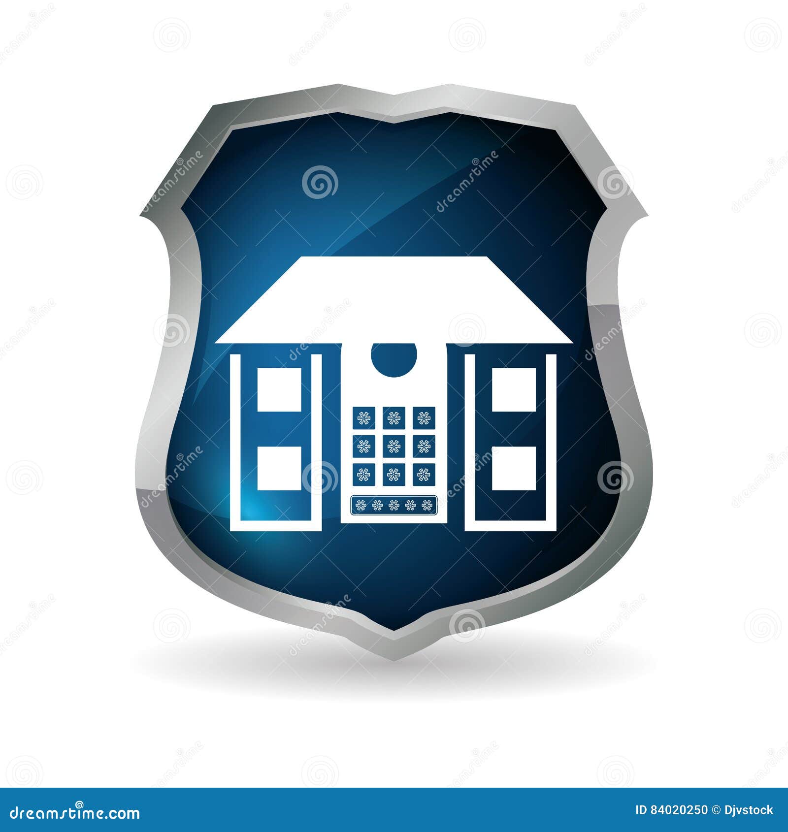 Blue Home Security Control Code Button Stock Illustration ...