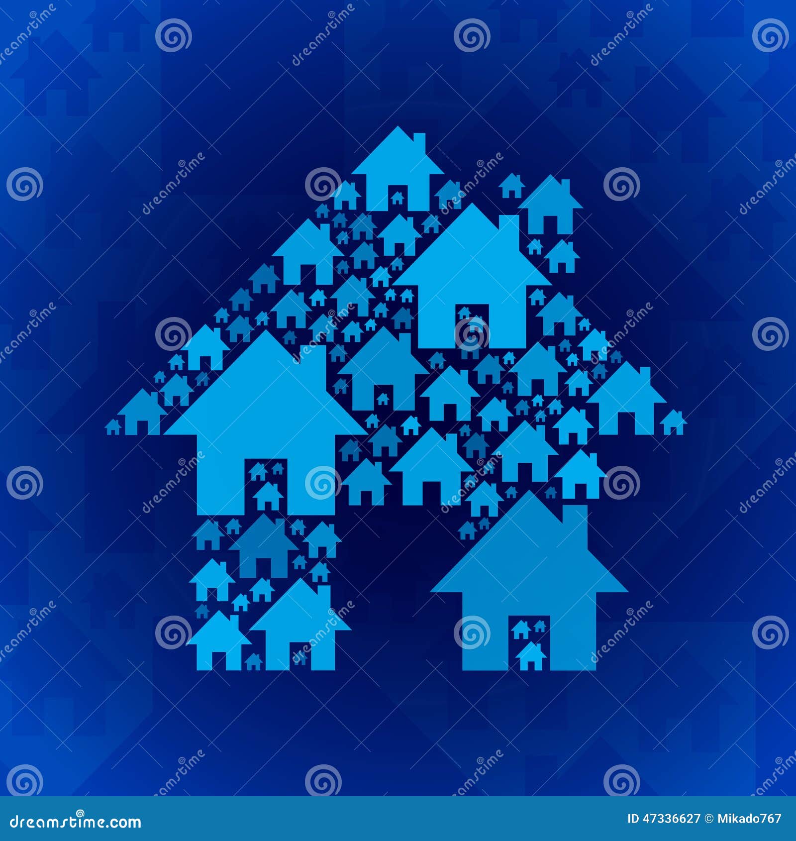 Blue Home Symbol on Dark Blue Background Stock Vector - Illustration of ...