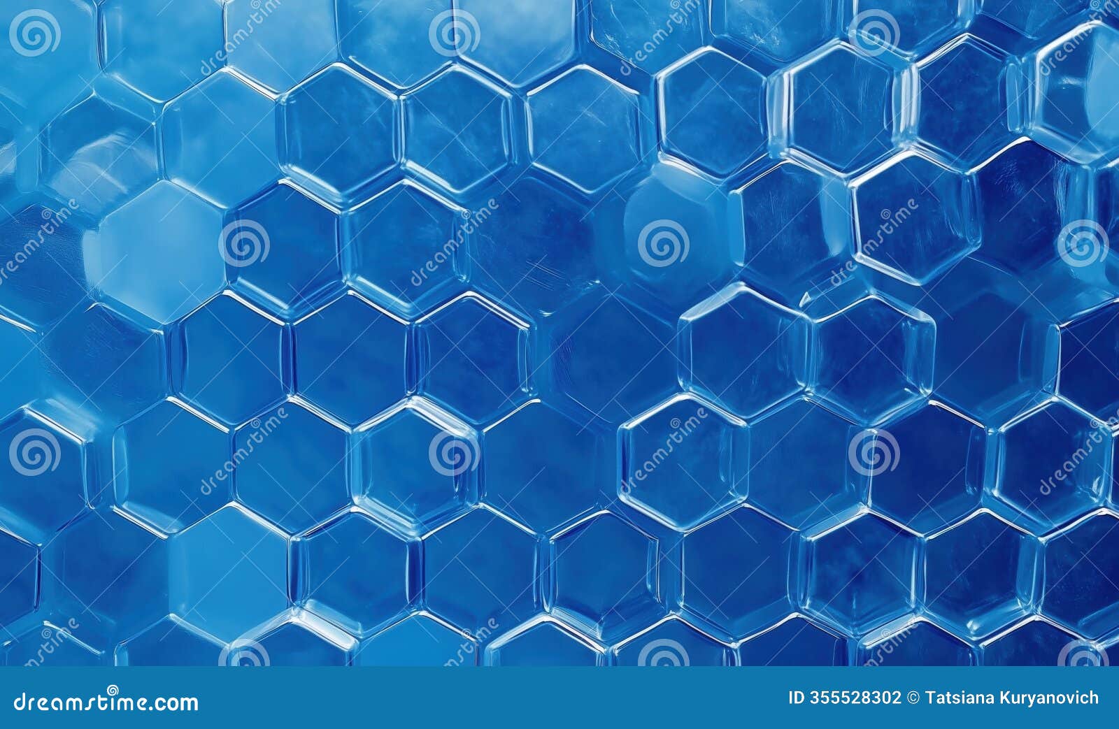 Blue Honeycomb Pattern with Glossy Finish, Abstract Geometric Design ...