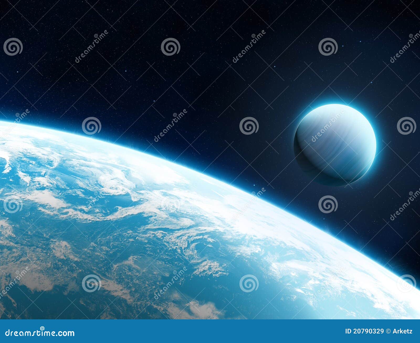 Blue horizon stock illustration. Illustration of space - 20790329