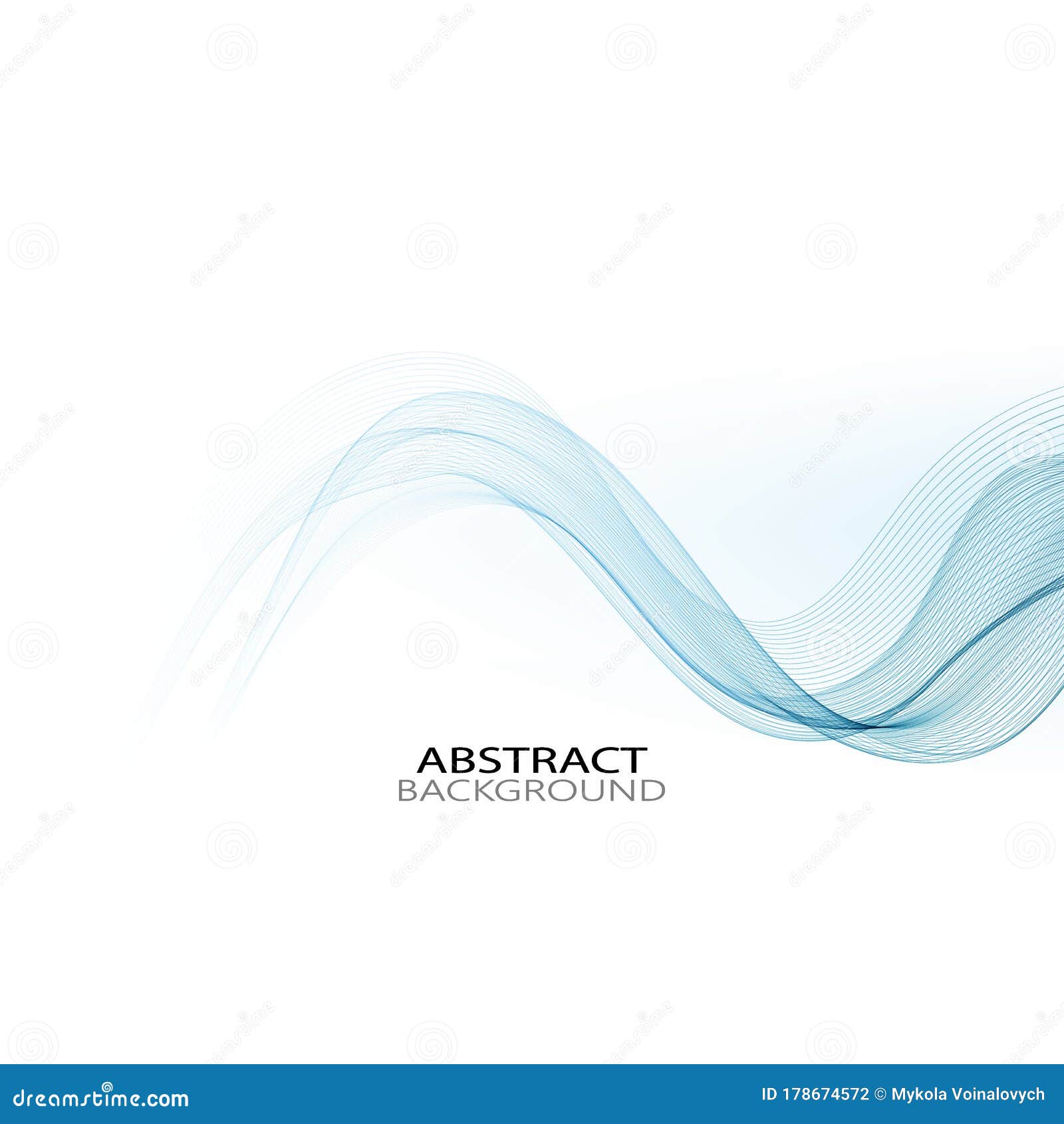 Blue Horizontal Lines. Transparent Vector Wave Background. Abstract ...