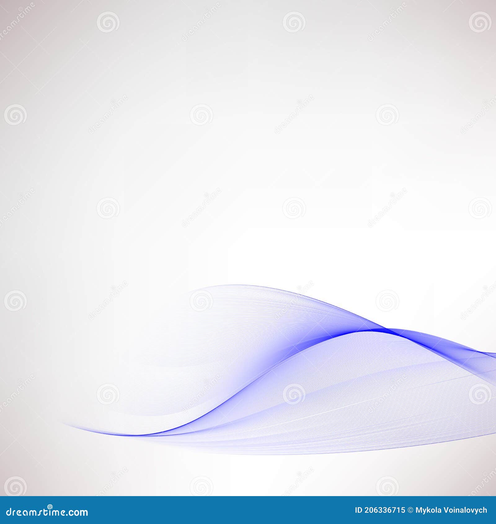 Blue Horizontal Lines. Transparent Vector Wave Background. Abstract ...