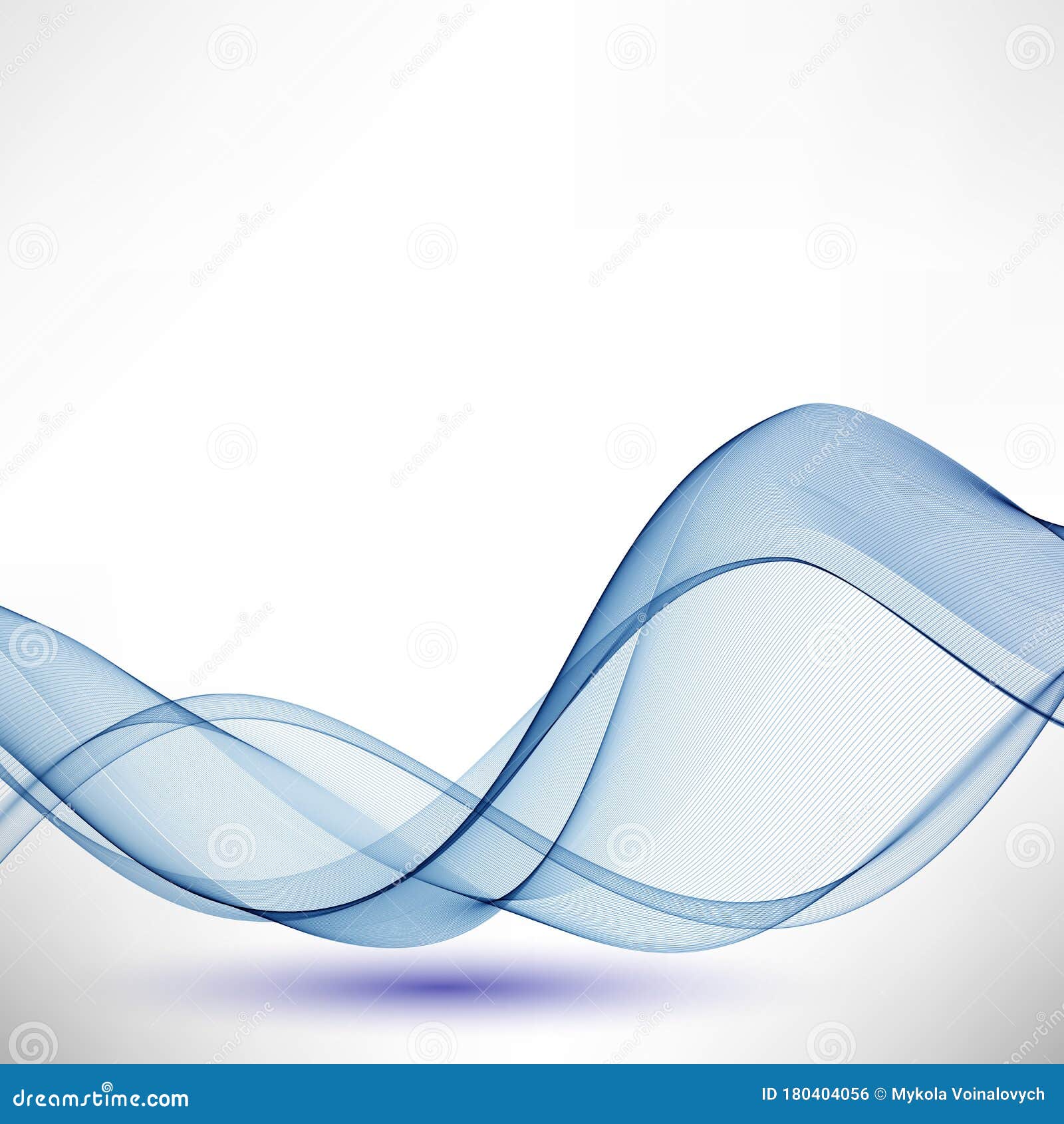 Blue Horizontal Lines. Transparent Vector Wave Background. Abstract ...