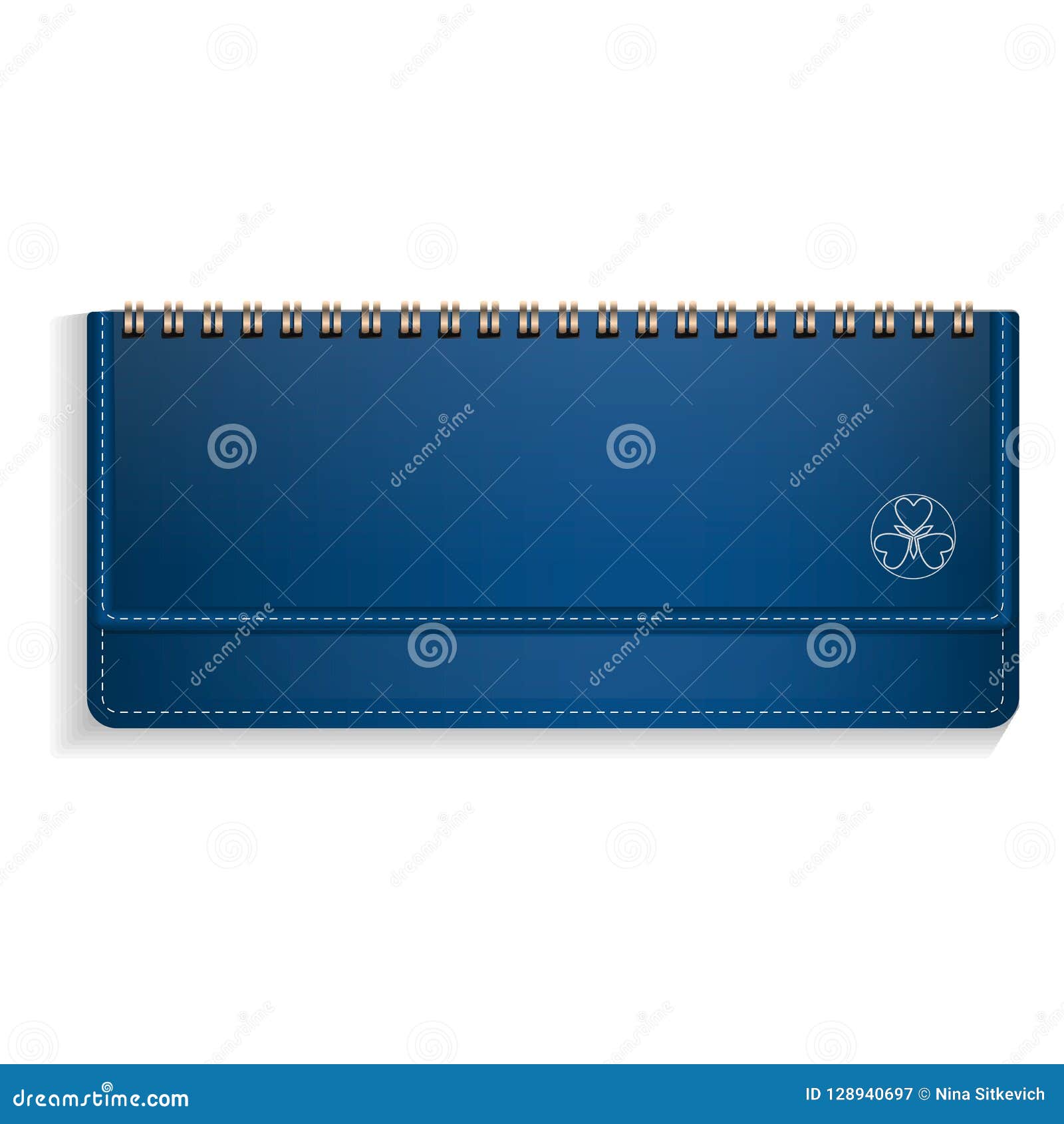 Blue Horizontal Note Book Icon, Realistic Style Stock Vector ...