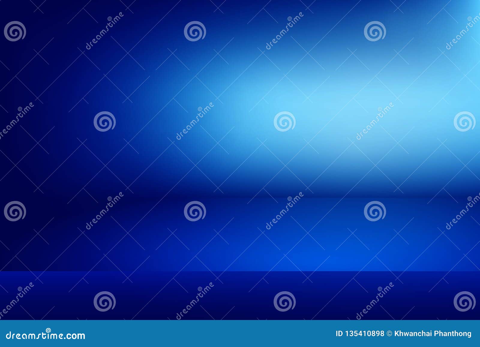 Blue Horizontal Studio Gradient Wall Room, Modern Interior Background ...