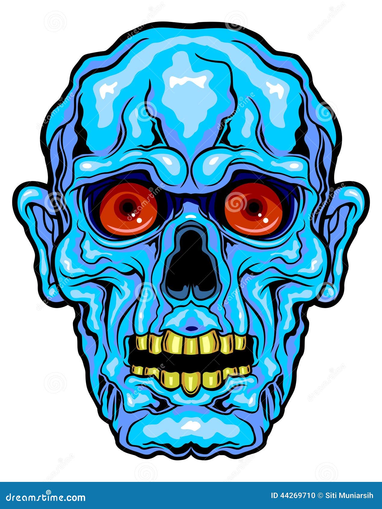 Blue horror face stock vector. Illustration of myth, extreme - 44269710