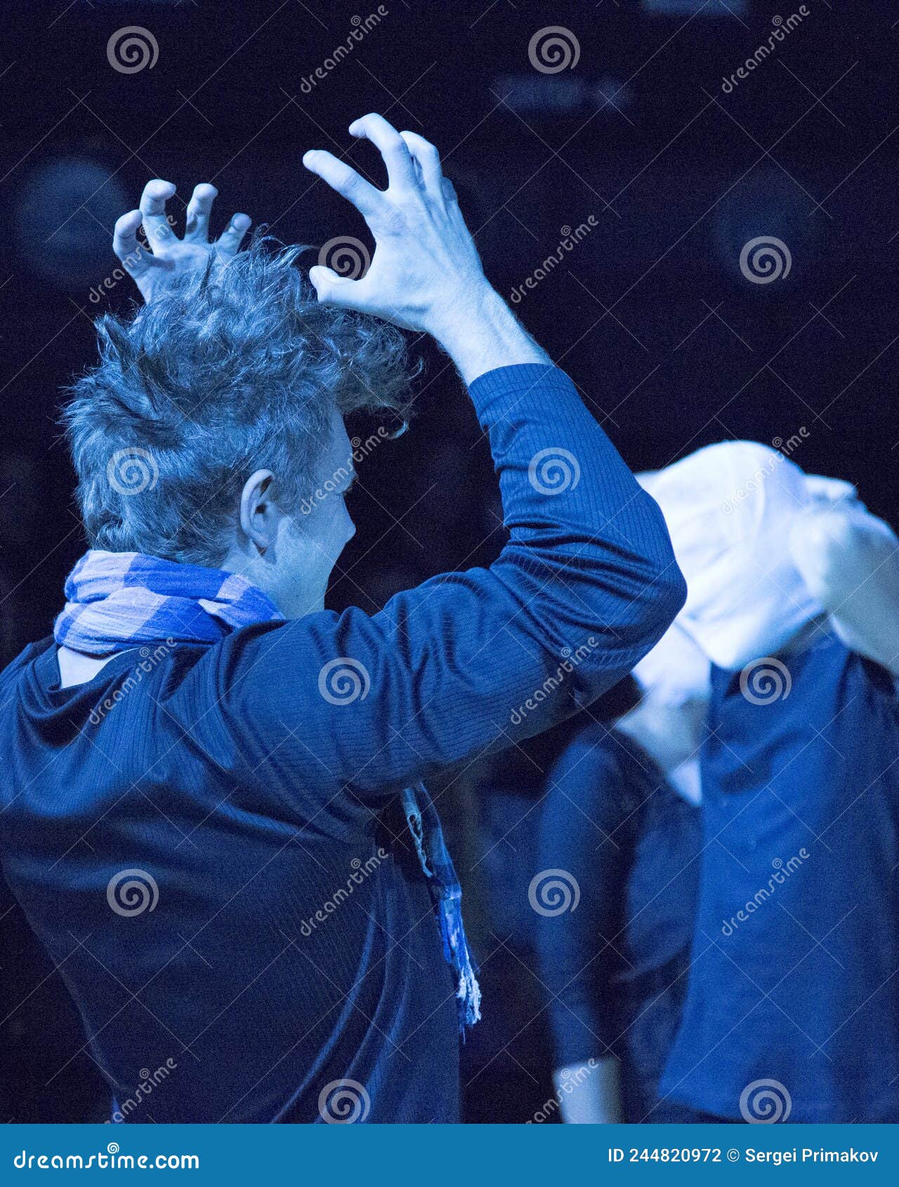 Blue horror scene stock photo. Image of bandage, beat - 244820972