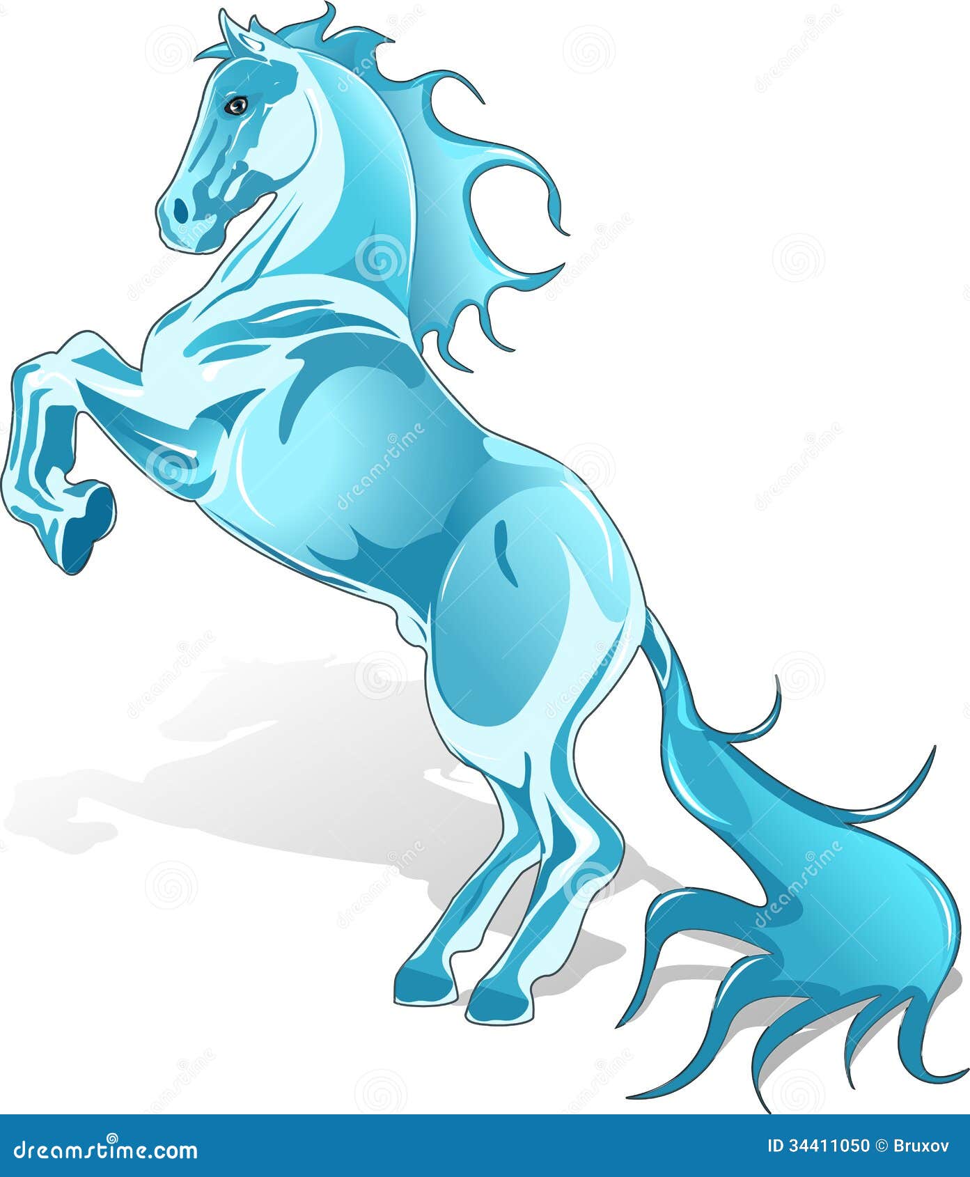 Blue Horse Cartoon Vector | CartoonDealer.com #7364871