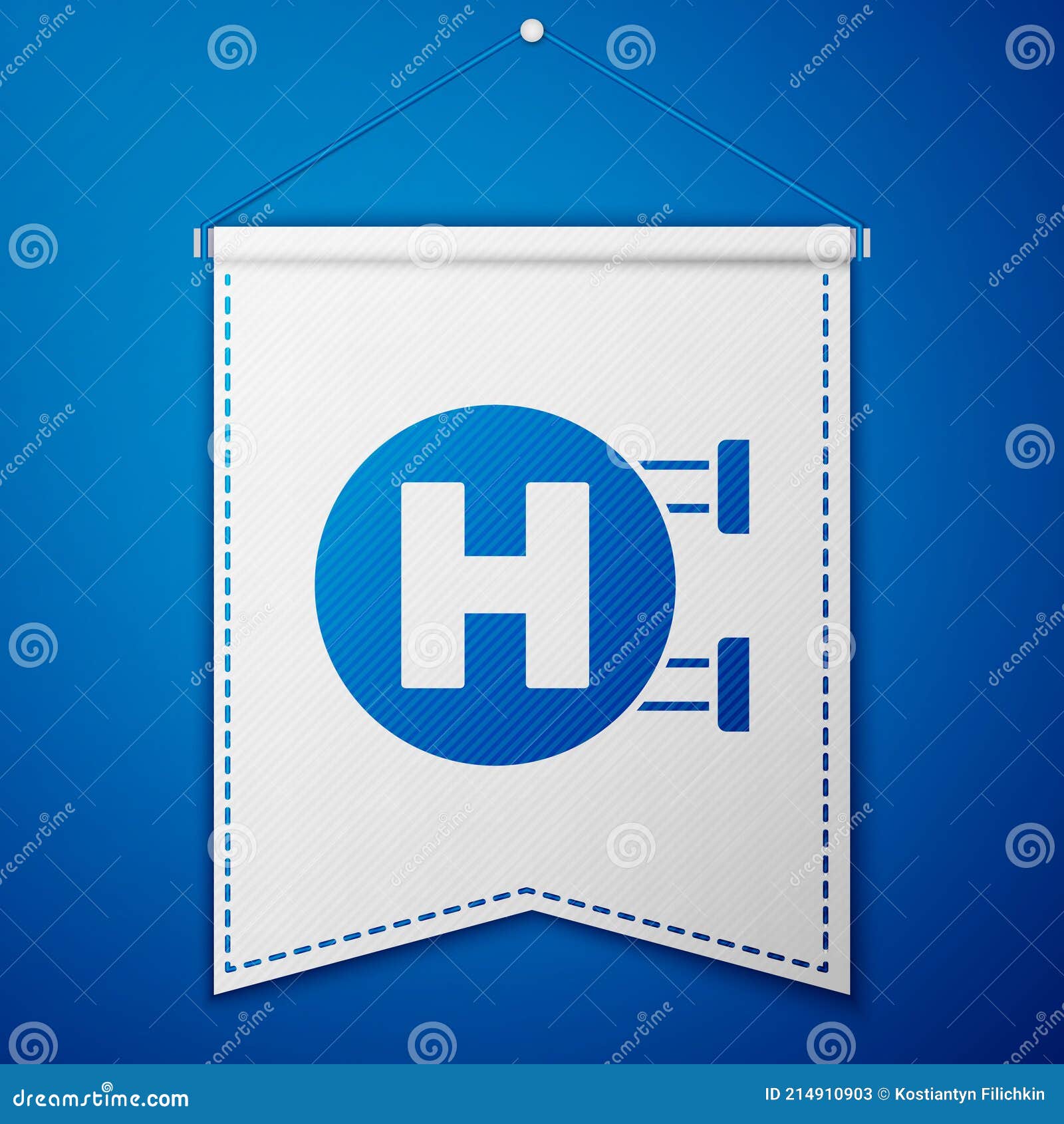 Blue Hospital Signboard Icon Isolated on Blue Background. White Pennant ...
