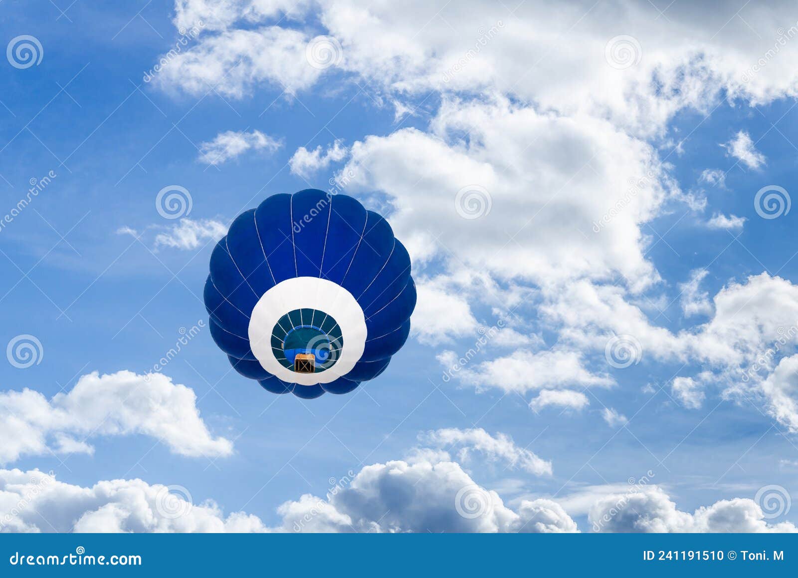 Blue hot air balloon stock photo. Image of flight, balloon - 241191510