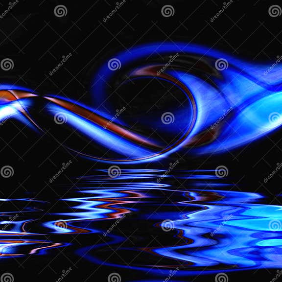Blue Hot Fire Flame on Water Stock Illustration - Illustration of burn ...