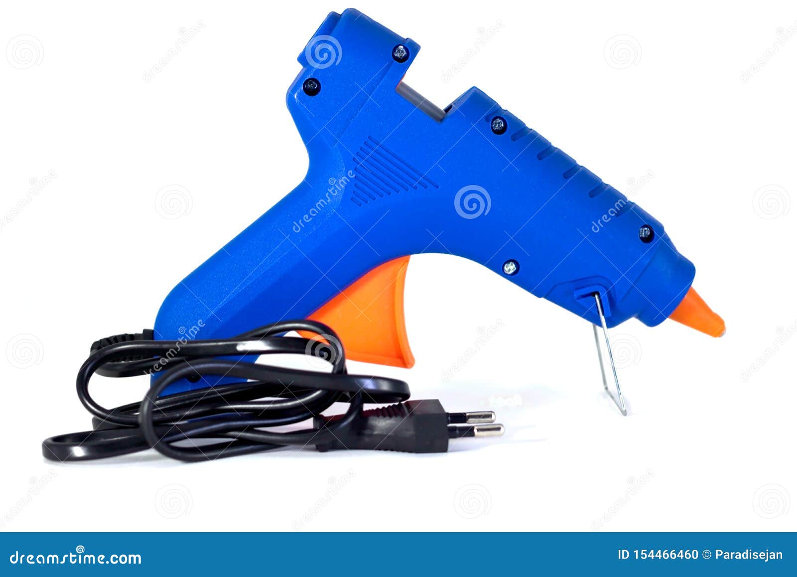Blue hot glue gun stock photo. Image of blue, hand, background - 154466460