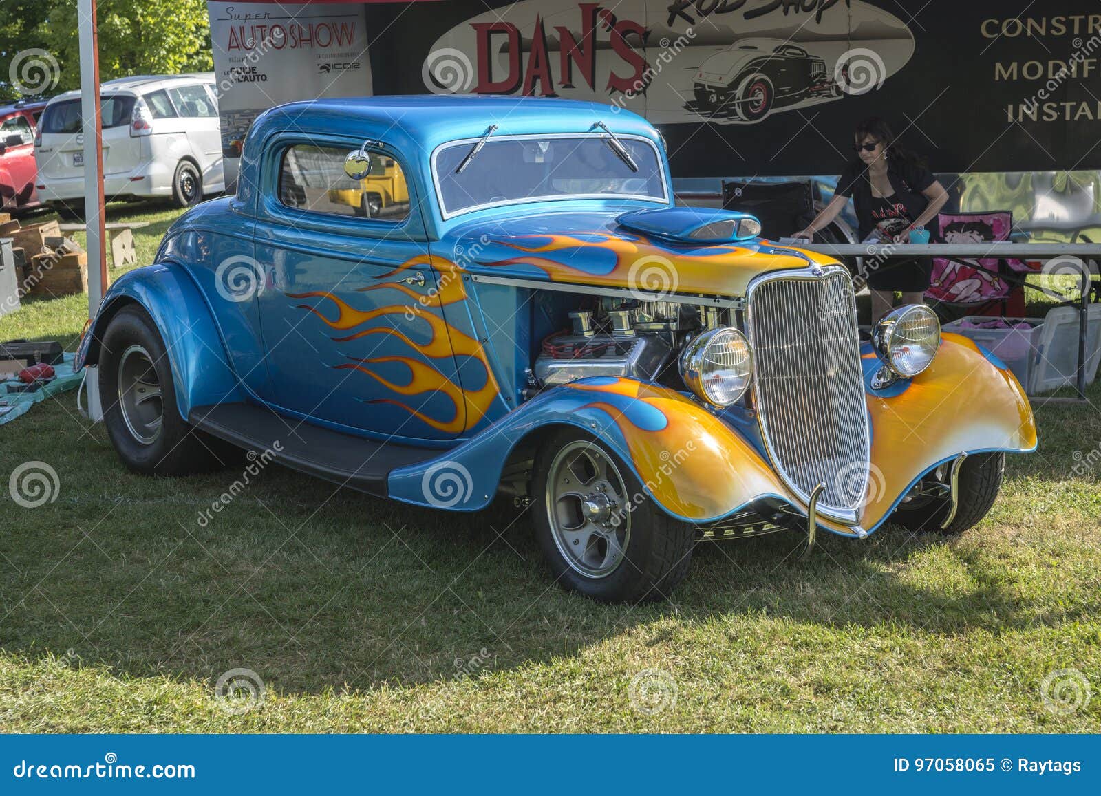 Blue hot rod editorial image. Image of paint, display - 97058065