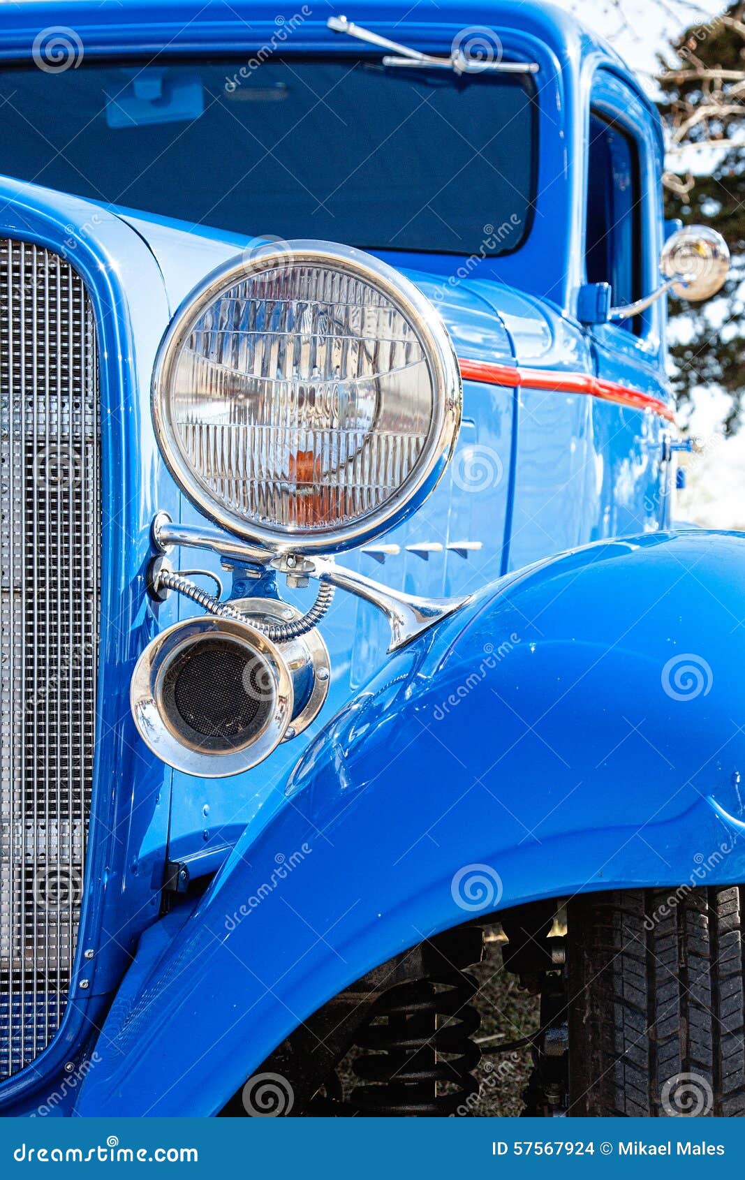 Blue Hot Rod in Vertical Format Stock Photo - Image of generation ...