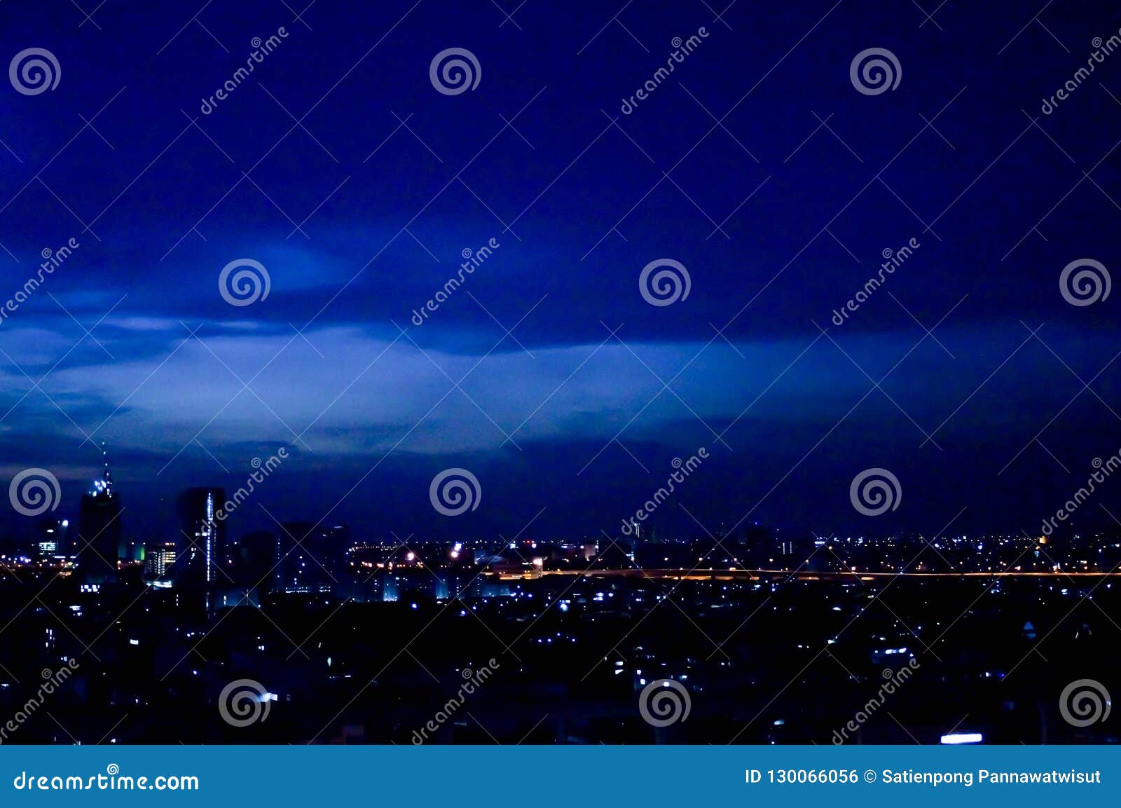 Blue hour and city stock photo. Image of architecture - 130066056