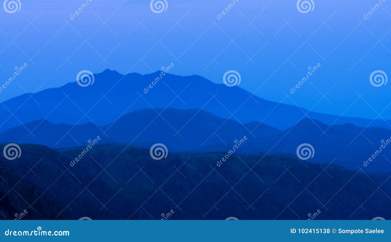 Blue Hour with Mountain View Stock Photo - Image of beutiful, mountain ...