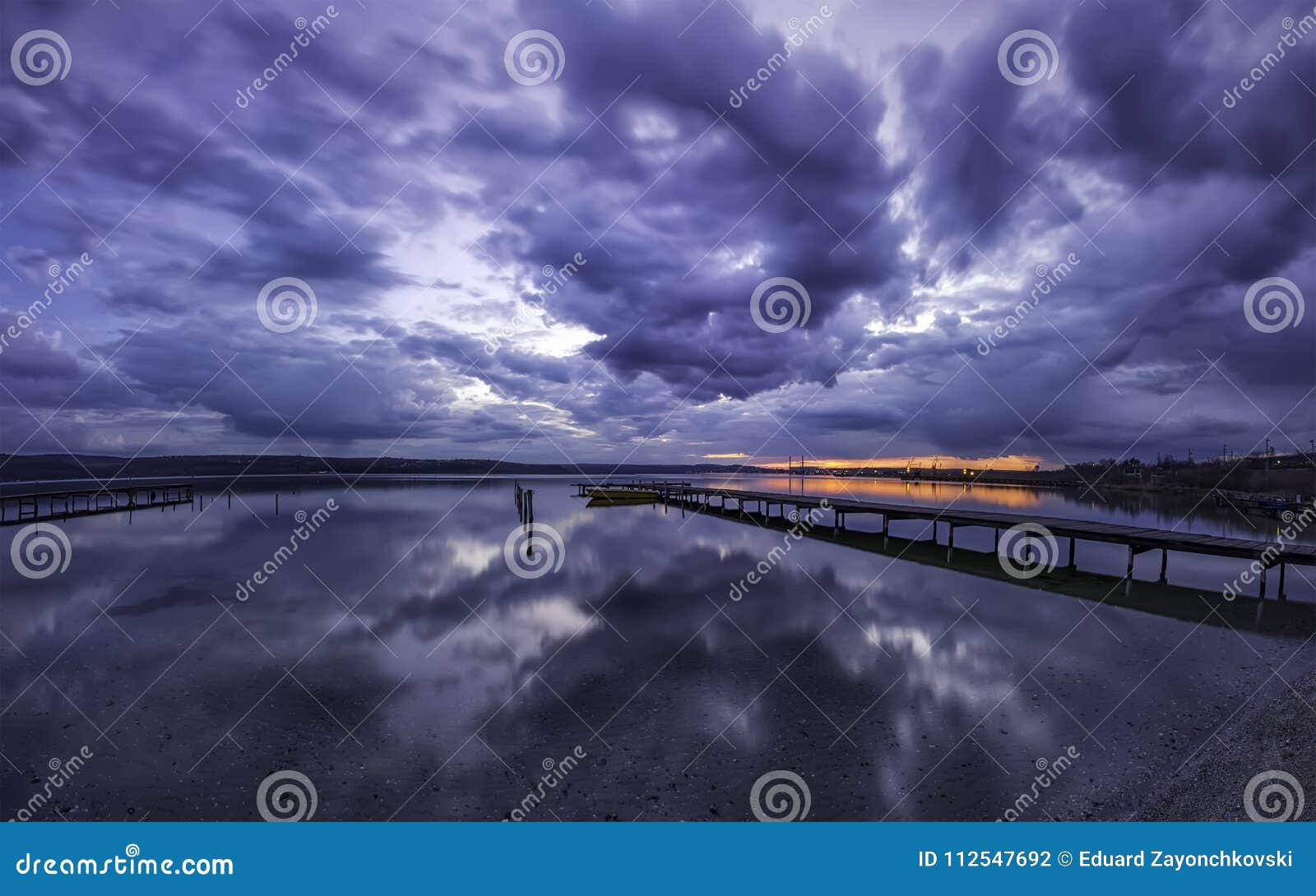 Panoramic View at Blue Hour. Stock Photo - Image of background, outdoor ...