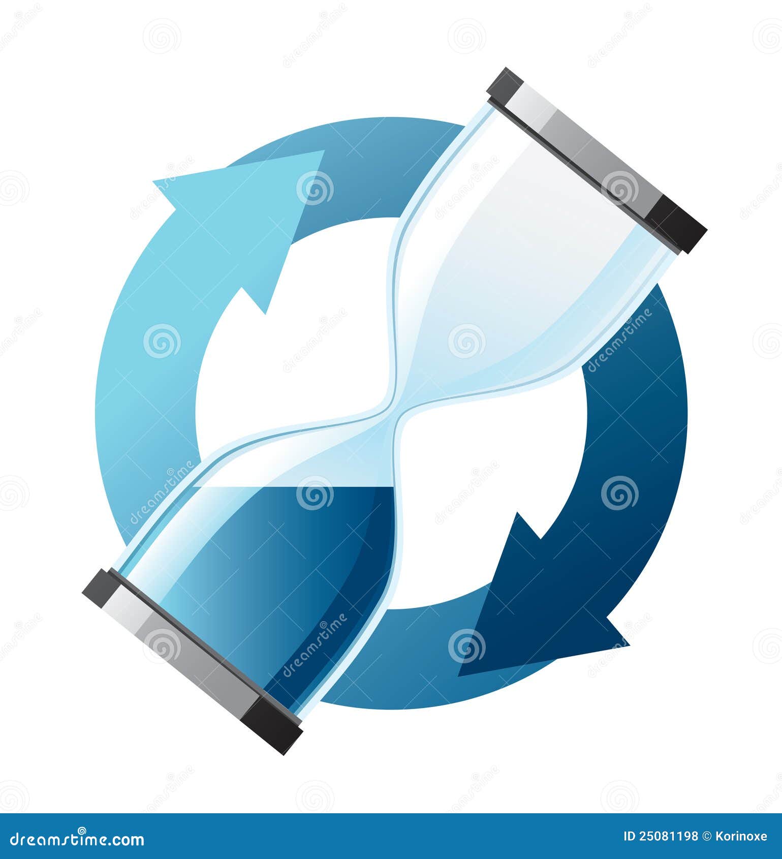 Blue hourglass stock vector. Illustration of business - 25081198