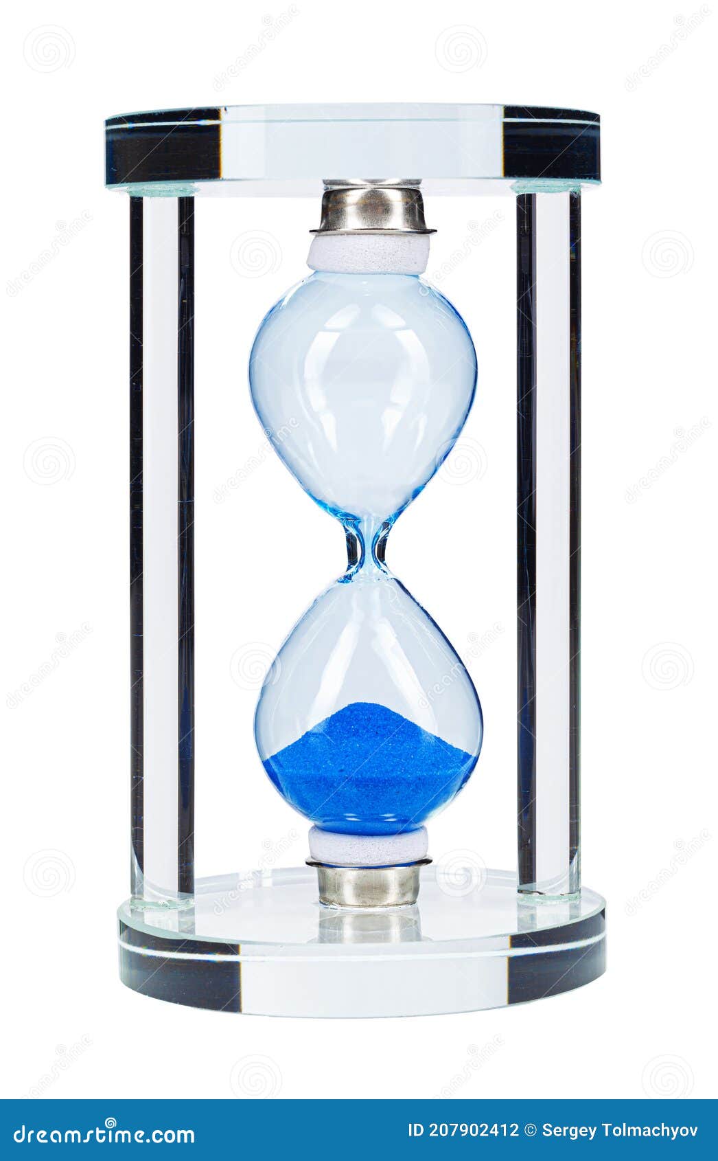 Blue Hourglass Isolated on White Background Close Up Stock Photo ...