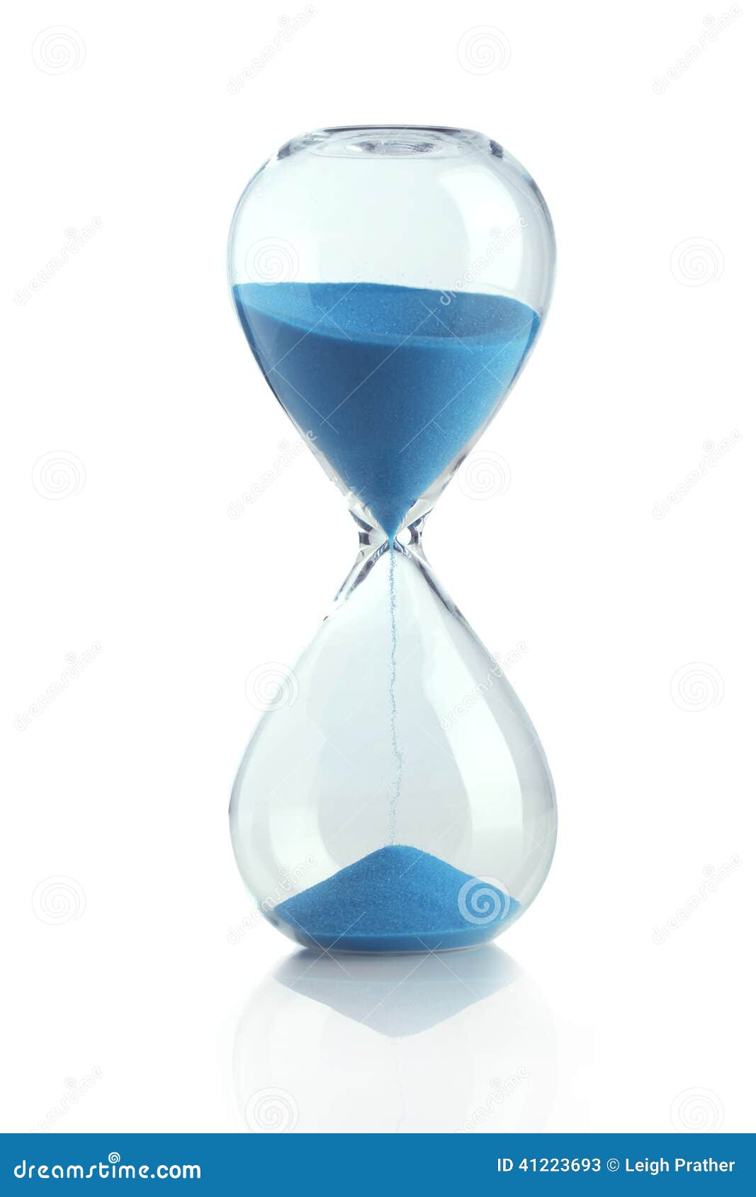 Blue Hourglass And Magnifying Glass On Stone Pavement Royalty-Free ...