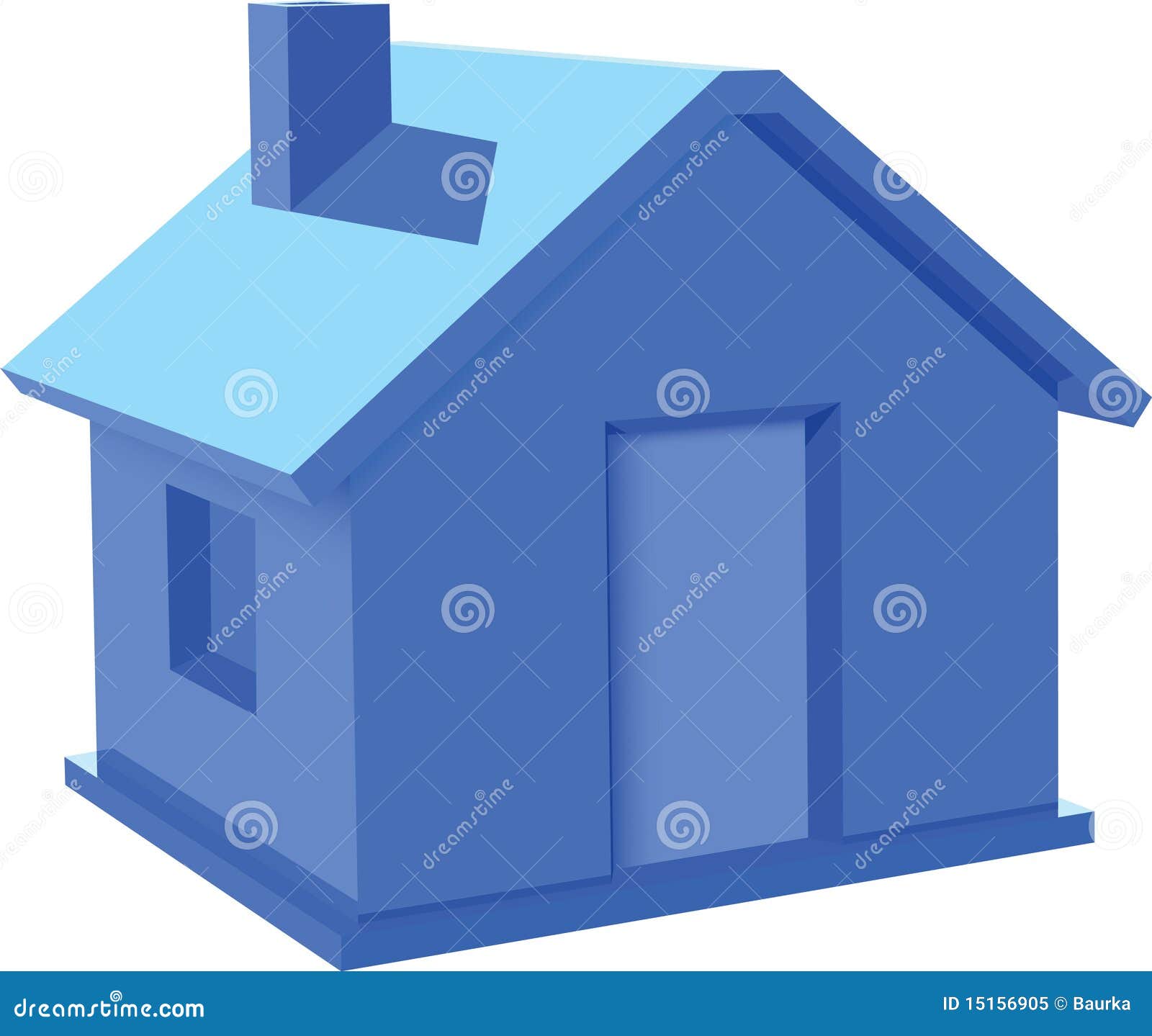 Blue House stock vector. Illustration of estate, family - 15156905