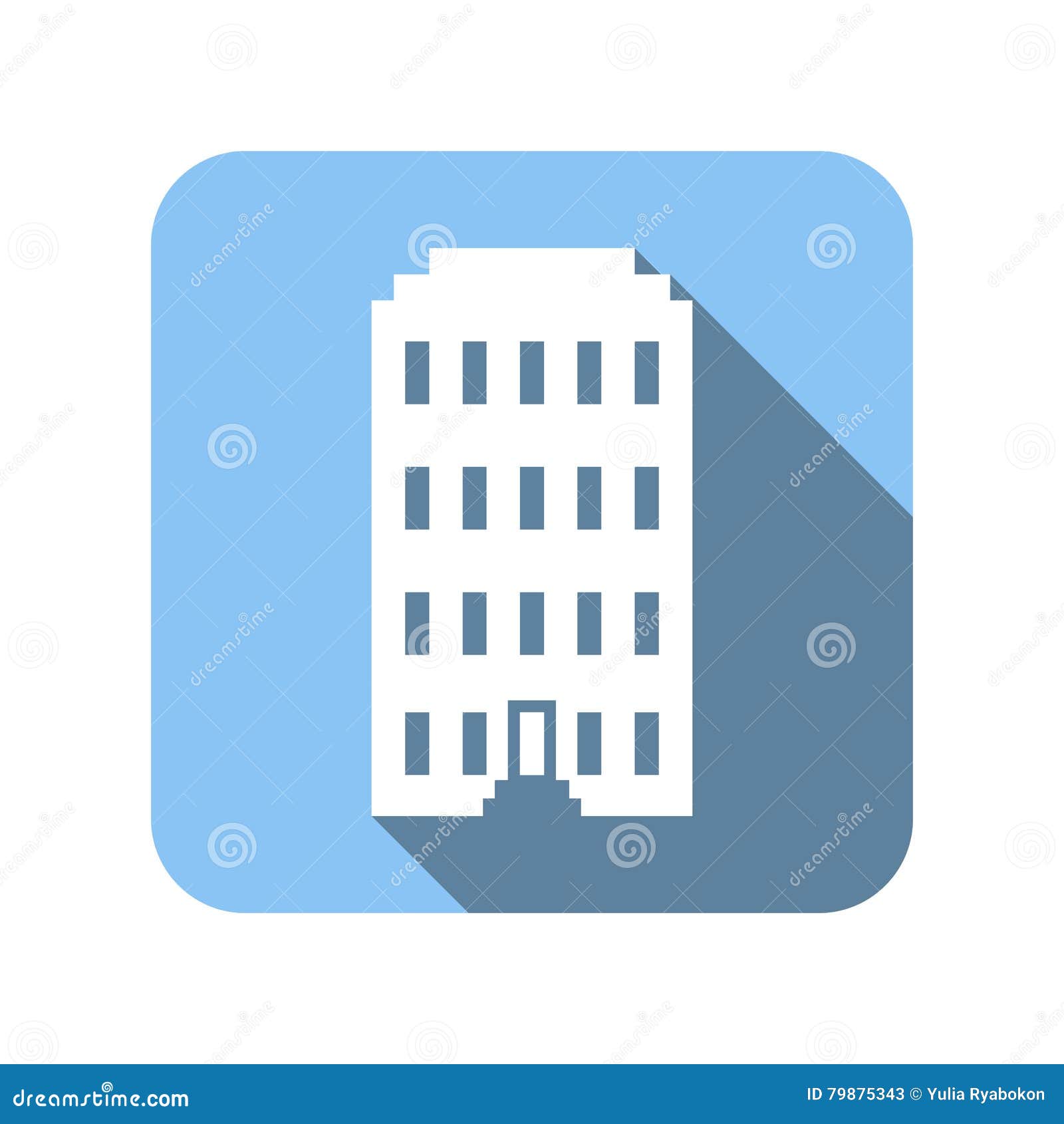 Blue house flat symbol stock vector. Illustration of colored - 79875343