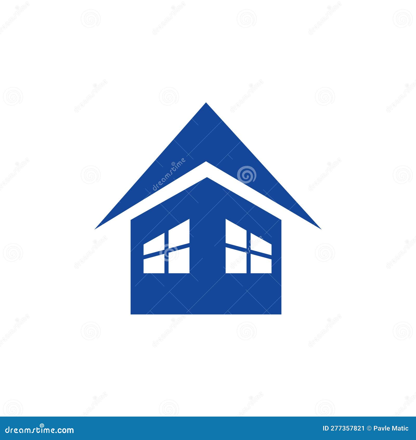Blue house icon stock vector. Illustration of door, design - 277357821