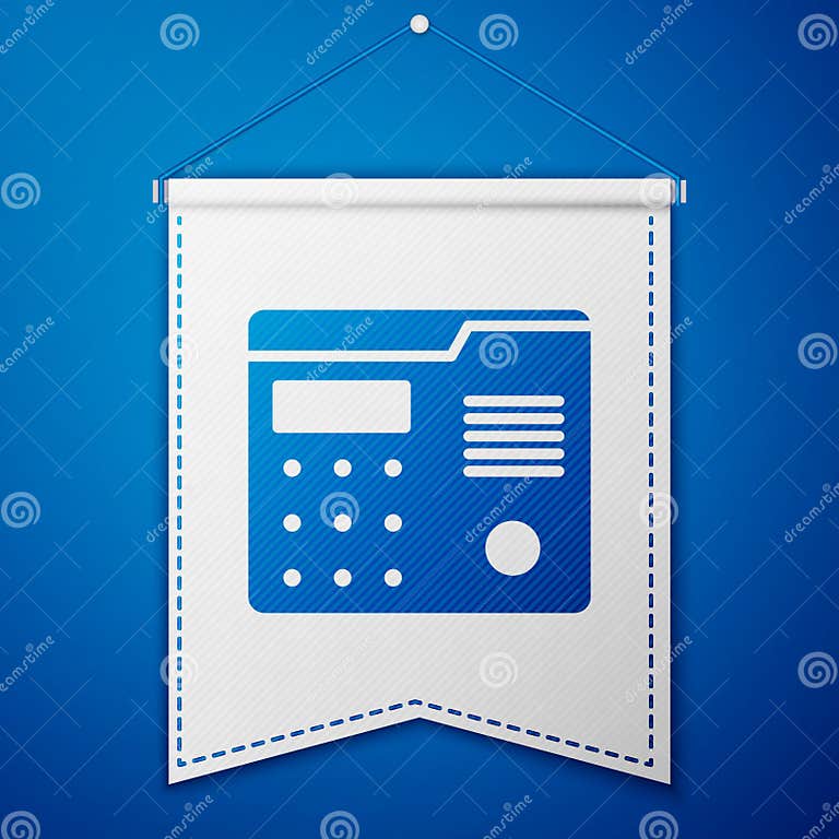 Blue House Intercom System Icon Isolated on Blue Background. White ...