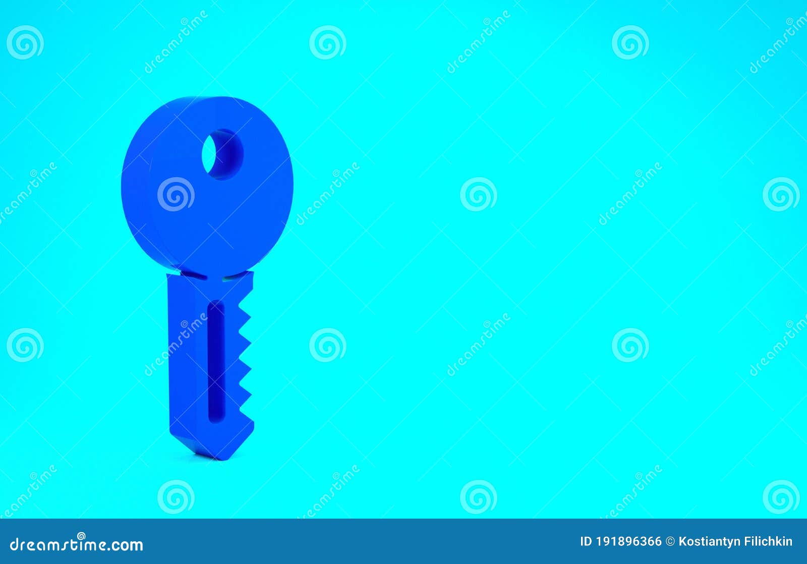 Blue House Key Icon Isolated on Blue Background. Minimalism Concept ...