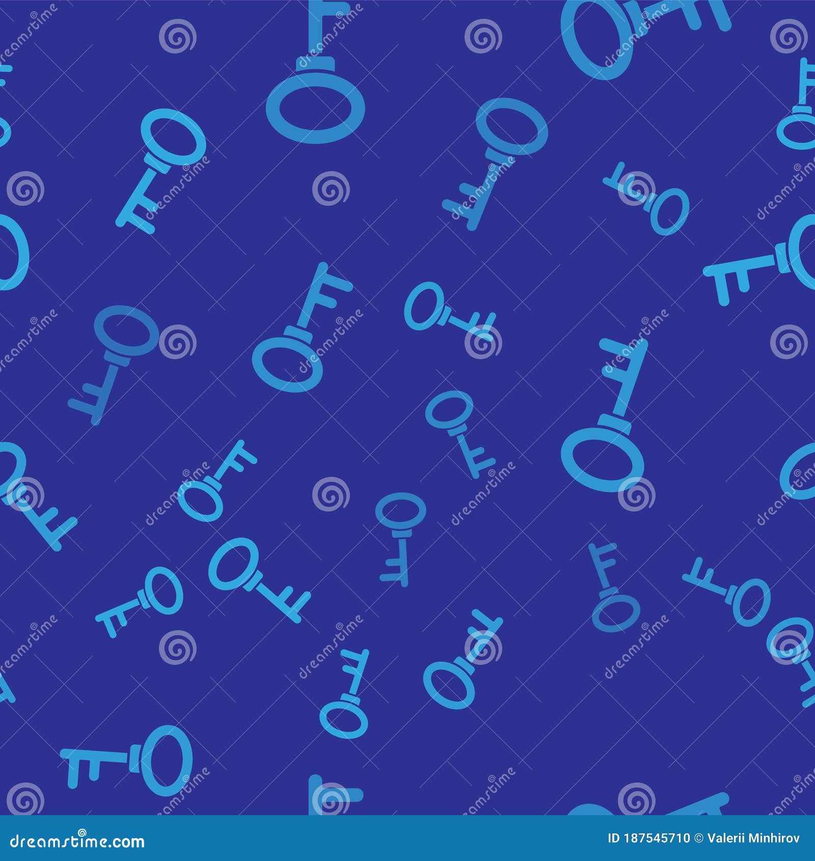 Blue House Key Icon Isolated Seamless Pattern on Blue Background ...